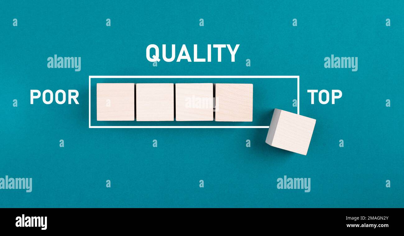 Loading bar, poor to top quality, evaluation and feedback concept ...