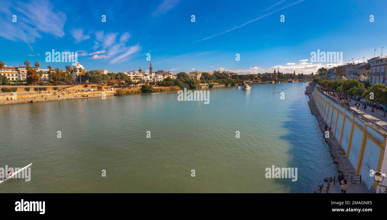 Guadalquivir River View, Sevilla, Andalucía, Spain, Europe Stock Photo ...