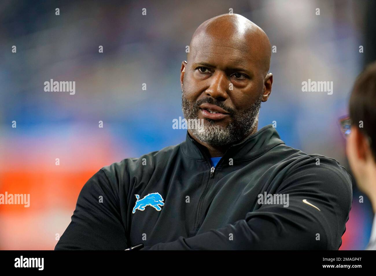 Detroit Lions general manager Brad Holmes is seen on the field before ...