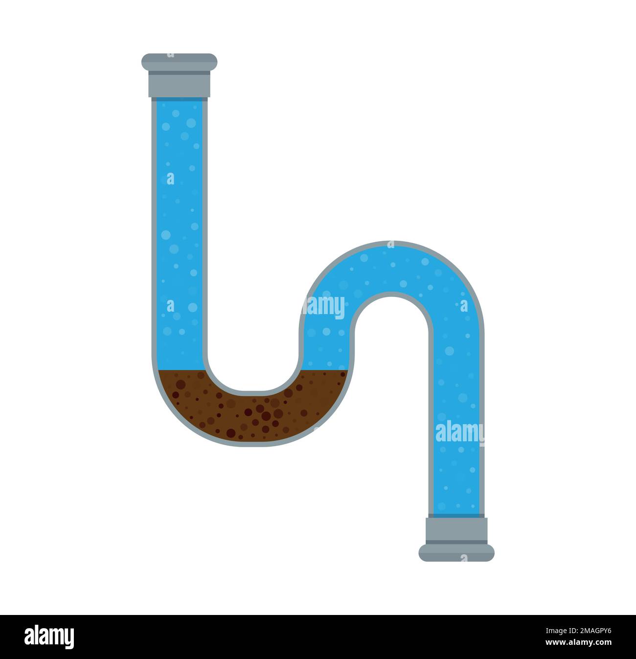 A vector stock illustration with clogged pipe and trash inside isolated ...