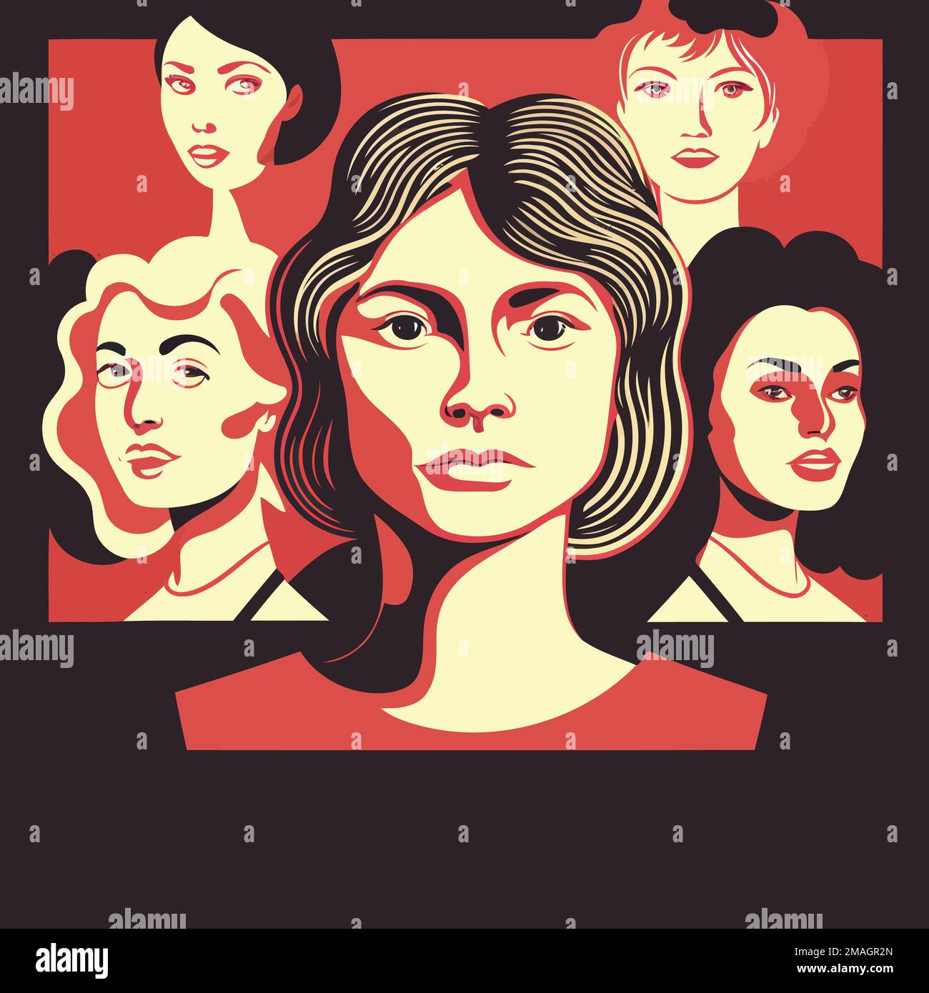 illustration of a group of adult women illustrating international women ...