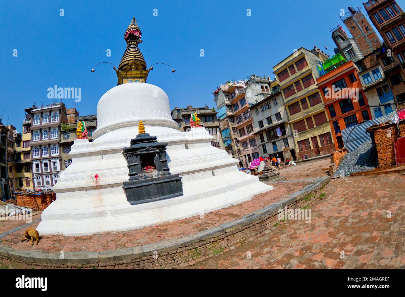 Buddhist Stupa, Thamel Tourist Area, Kathmandu, Nepal, Asia Stock Photo ...