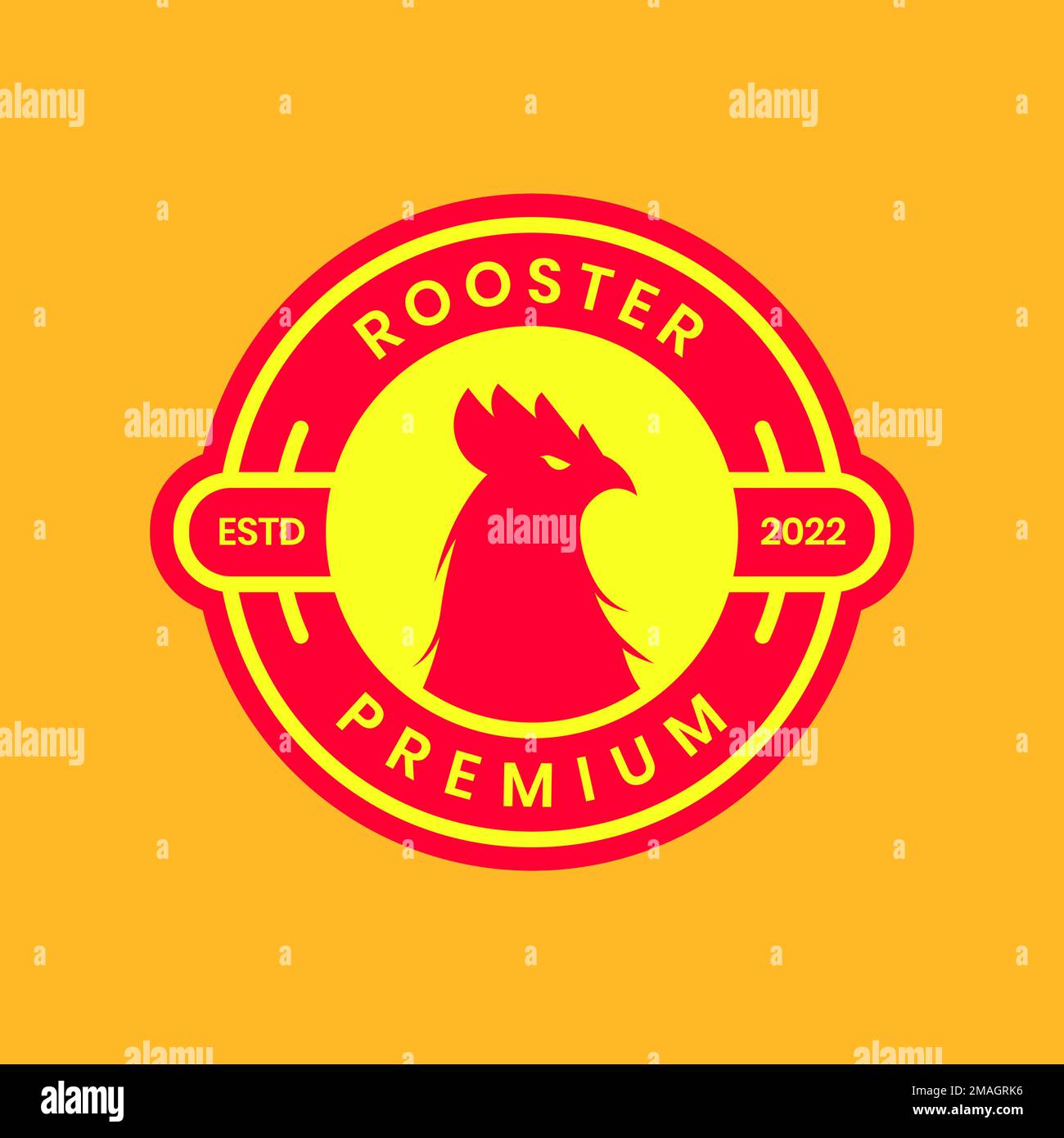 chicken rooster head poultry modern sticker badge logo design vector ...