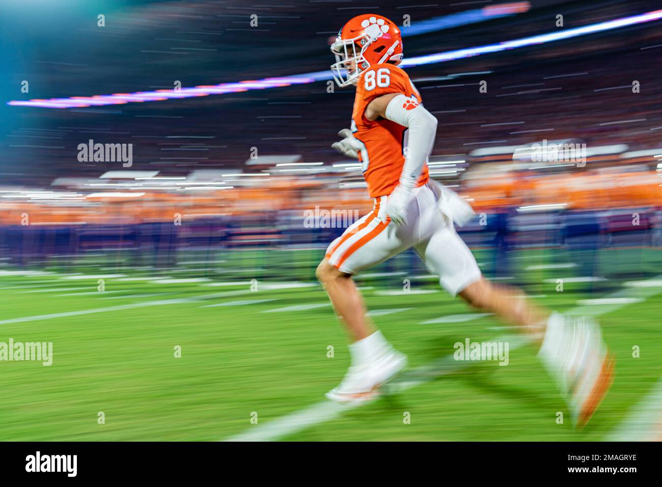 Clemson wide receiver Tye Herbstreit (86) runs onto the field at the ...