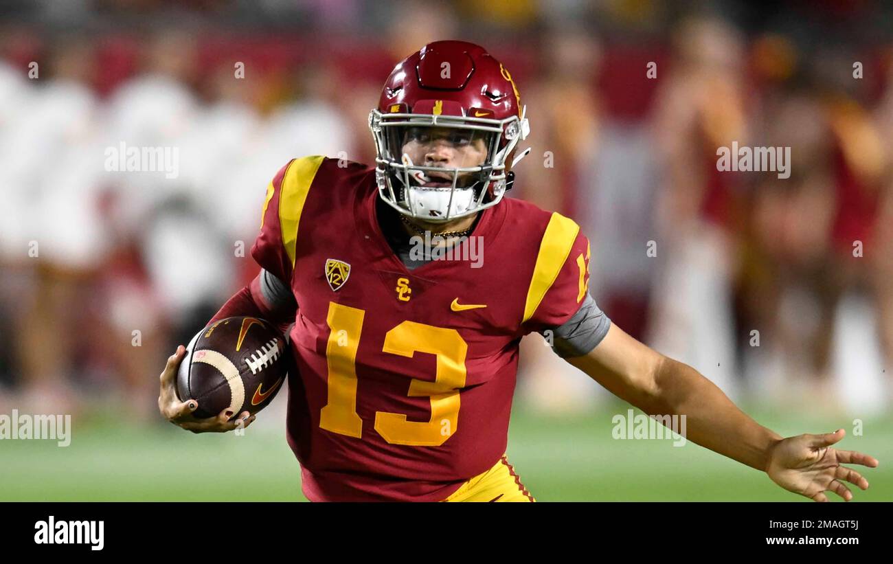 Southern California quarterback Caleb Williams (13) played Fresno State ...