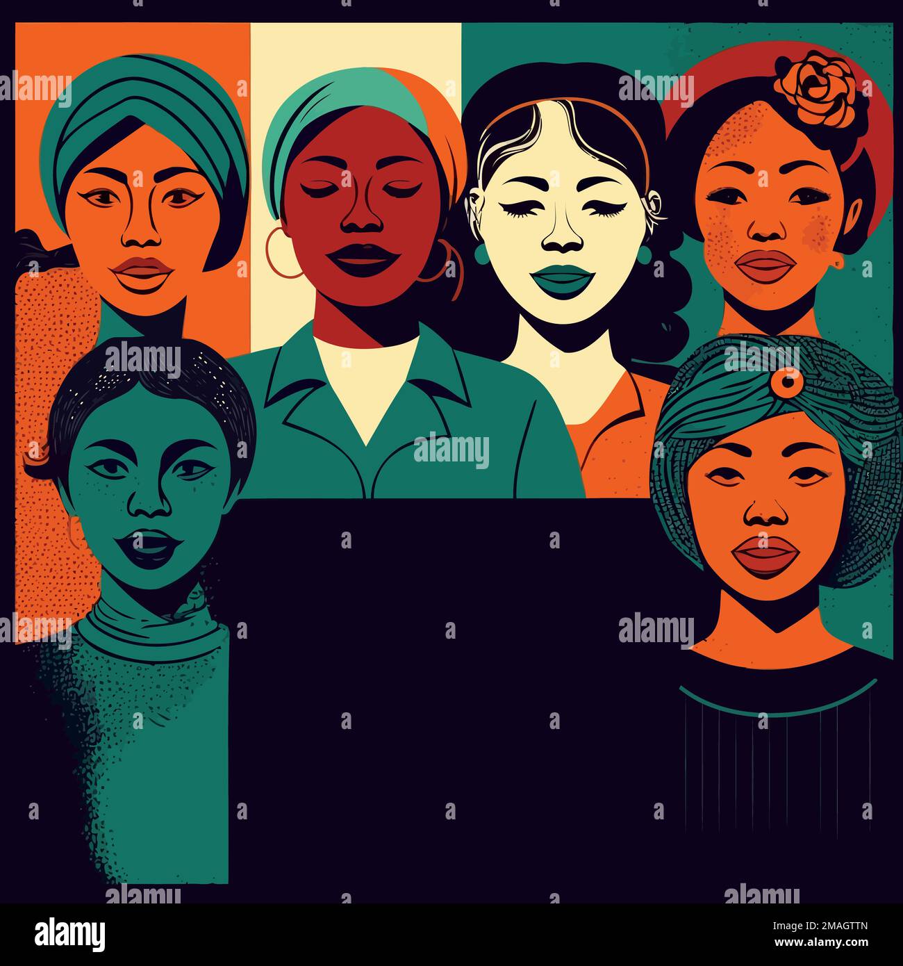 illustration of a group of adult women illustrating international women ...