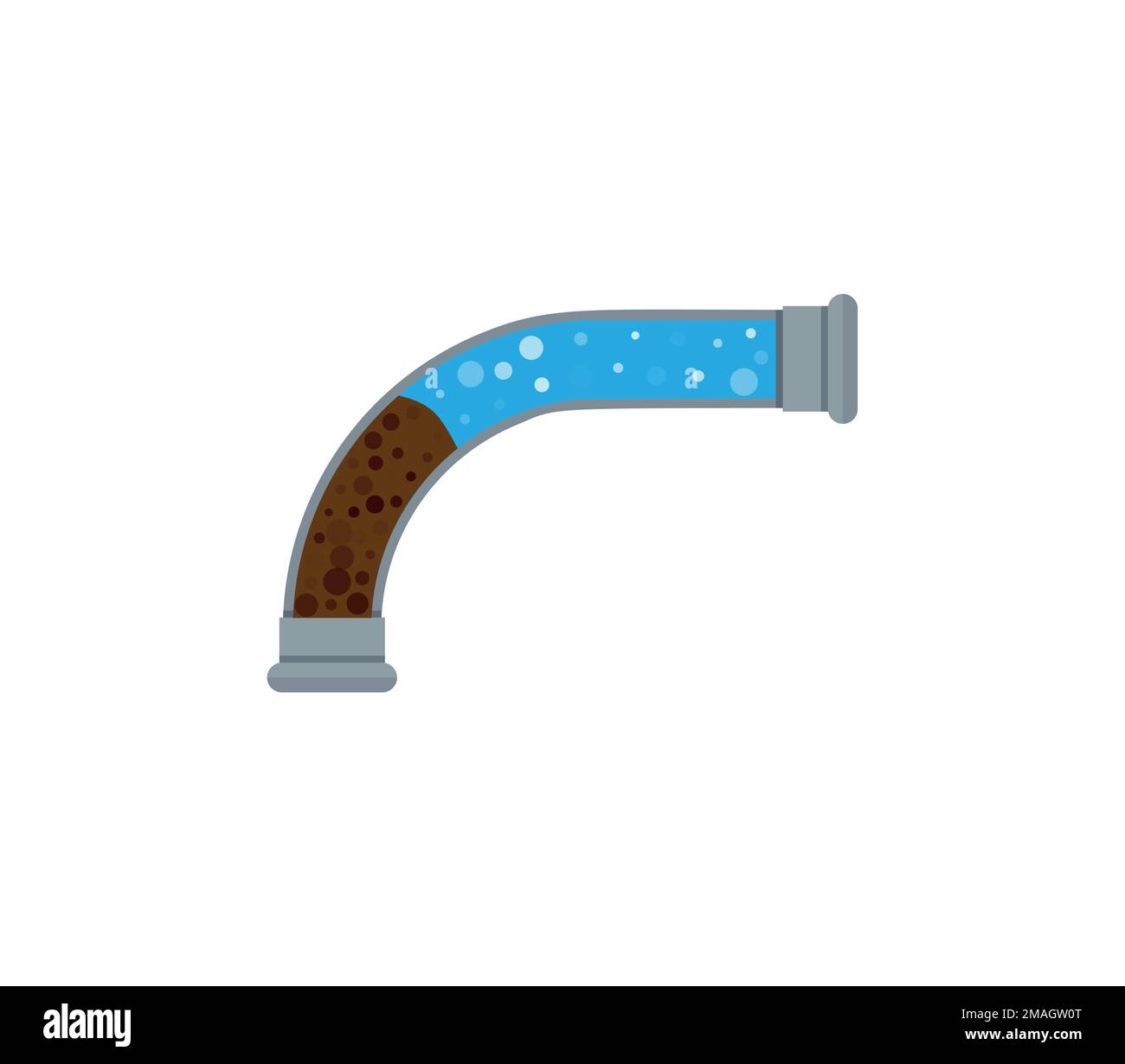 A vector stock illustration with clogged pipe and trash inside isolated ...