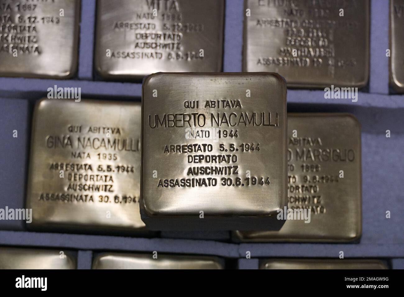 The "Stumbling Stone" dedicated to Umberto Nacamulli, deported to ...