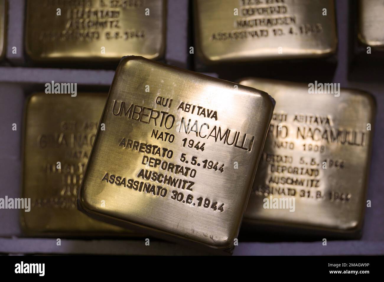 The "Stumbling Stone" dedicated to Umberto Nacamulli, deported to ...