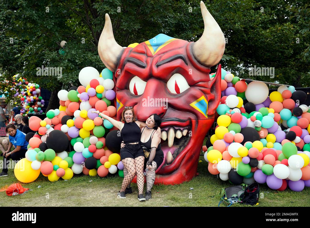 Festivalgoers are seen on day two of Riot Fest on Saturday, Sept. 17 ...