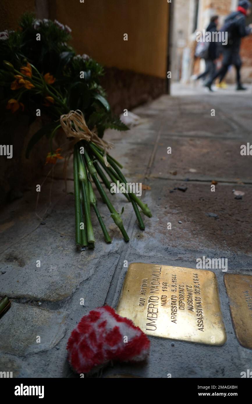 The "Stumbling Stone" dedicated to Umberto Nacamulli, deported to ...