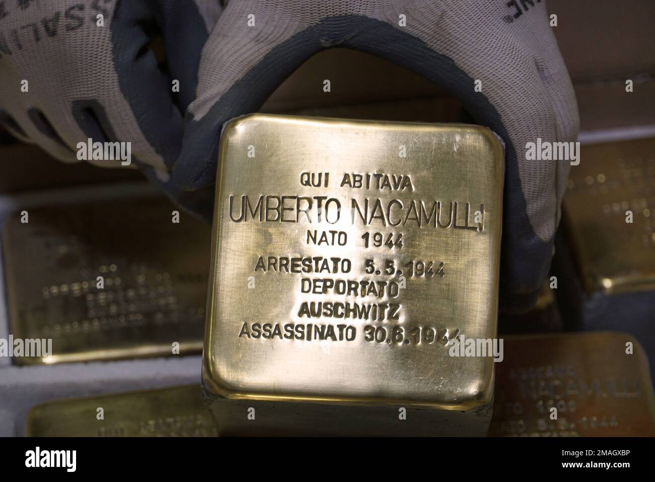 The "Stumbling Stone" dedicated to Umberto Nacamulli, deported to ...