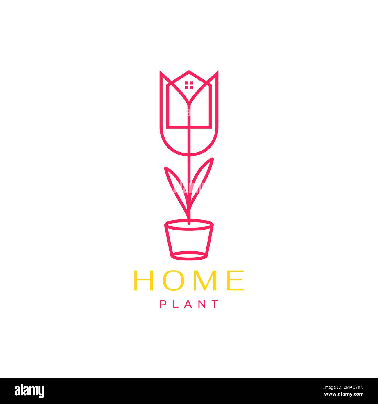 florist home flower line vase pots modern beauty logo design vector ...