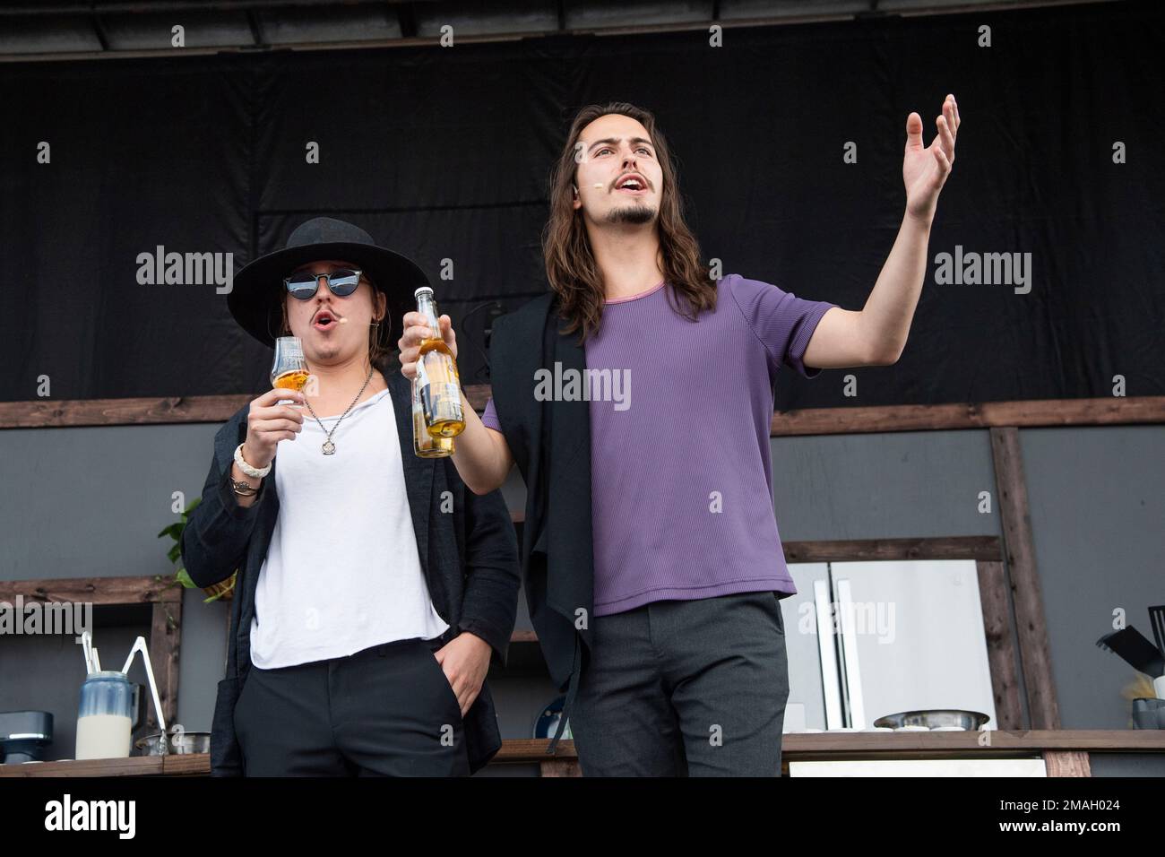 Jake Kiszka, left, and Sam Kiszka of Greta Van Fleet are seen at ...
