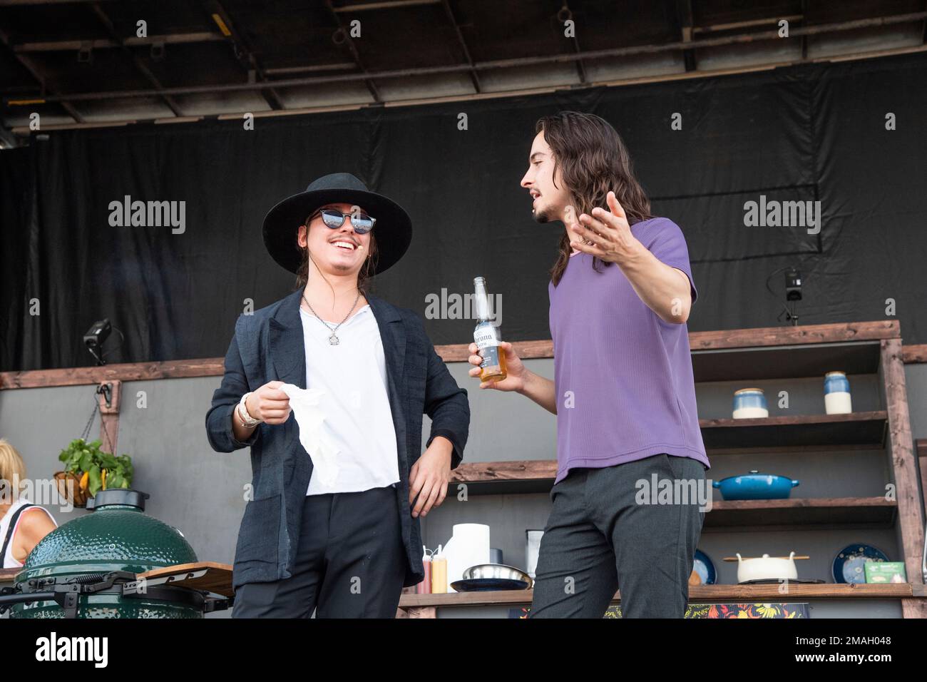 Jake Kiszka, left, and Sam Kiszka of Greta Van Fleet are seen at ...