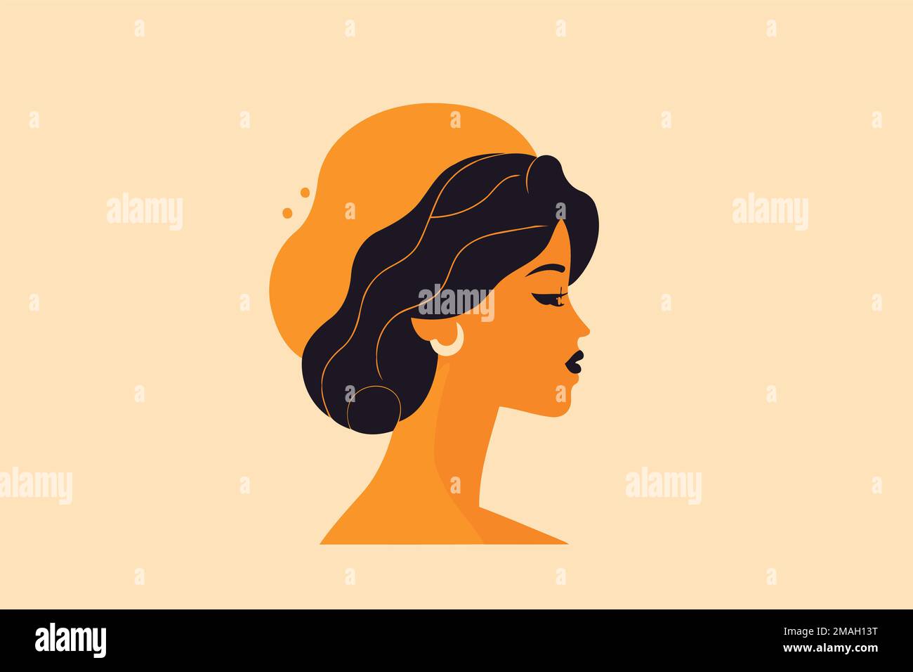 Illustration of adult woman illustrating international women's day with ...