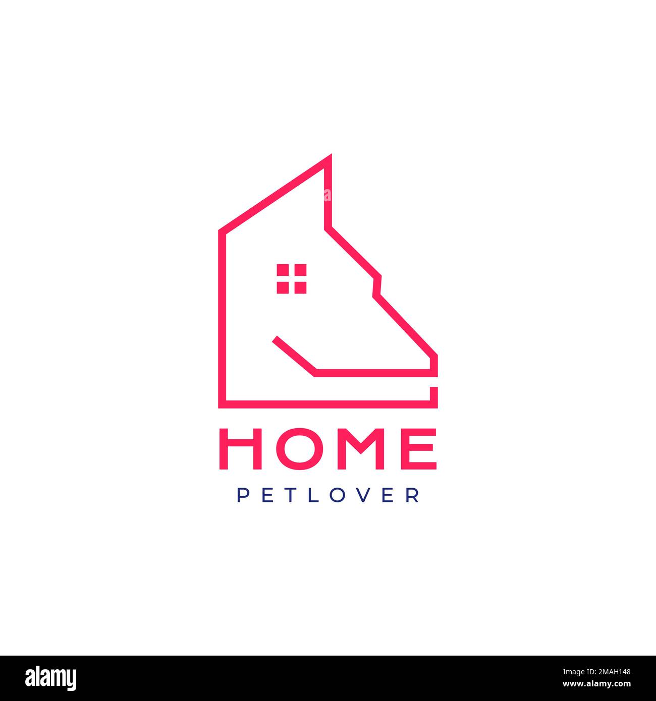 pets lover home cage minimalist dog logo design icon illustration ...