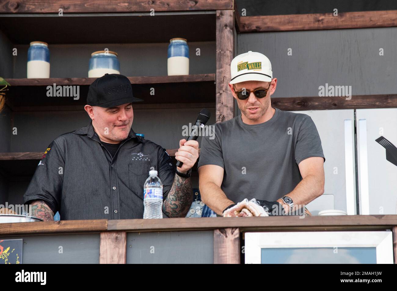 Chris Santos, left, and Glenn Howerton are seen at Bourbon and Beyond ...