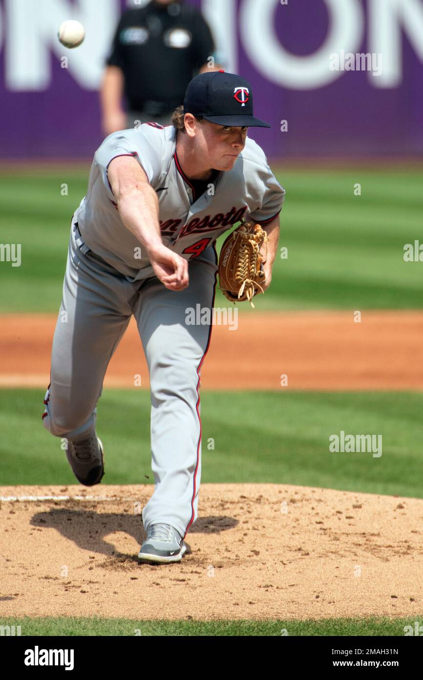 Minnesota Twins starting pitcher Louie Varland delivers against the ...
