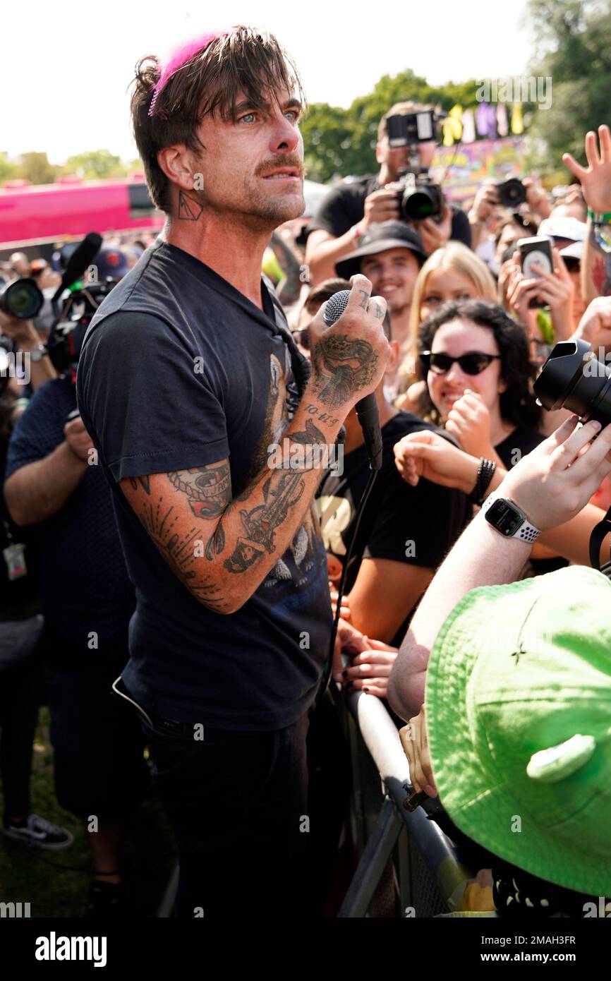 Anthony Green, of the band L.S. Dunes, performs on day one of Riot Fest ...