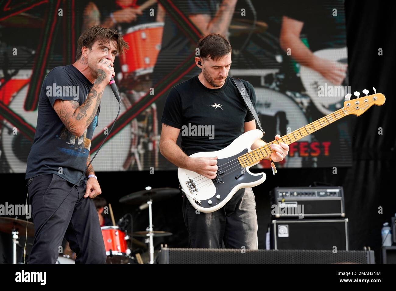 Anthony Green, left, and Tim Payne of the band L.S. Dunes, perform on ...