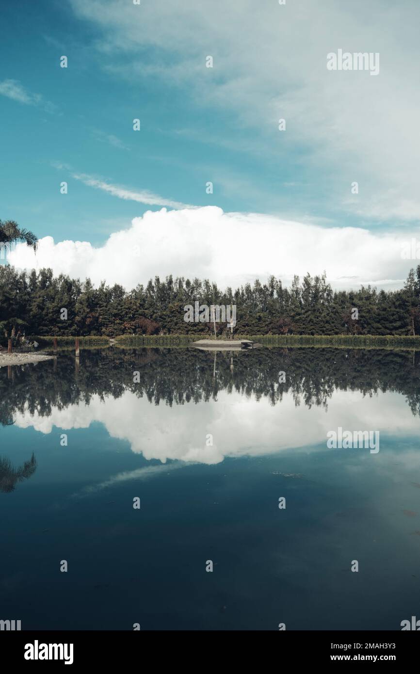 Cloud Reflection in Blue Lake Stock Photo - Alamy