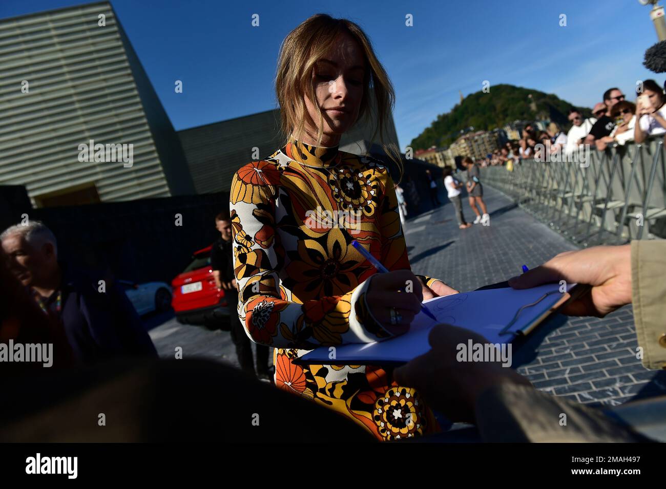 Actress Olivia Wilde signs autograph at the 70th San Sebastian Film ...