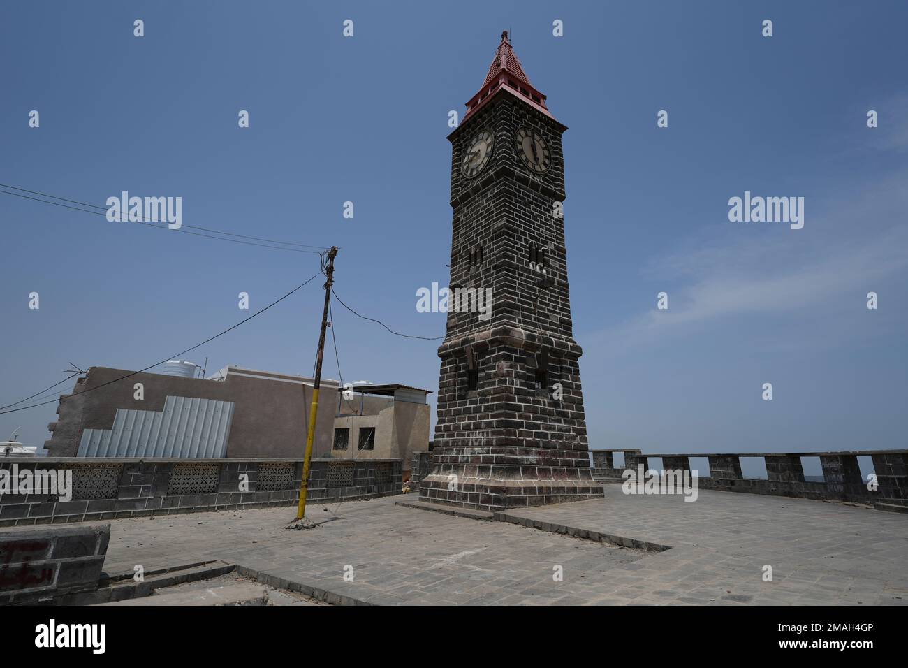 A clock made in a likeness to 'Big Ben' stands on a hilltop overlooking ...