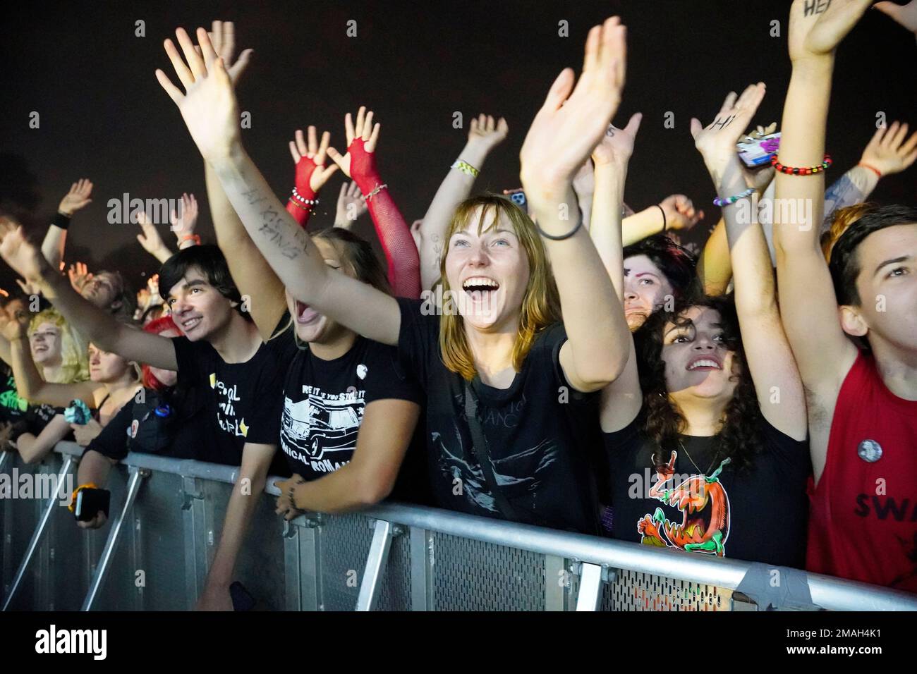 Festivalgoers are seen on day one of Riot Fest on Friday, Sept. 16 ...