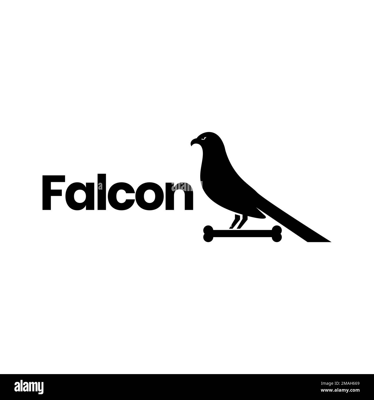 falcon bird perched on bones isolated logo design vector icon ...