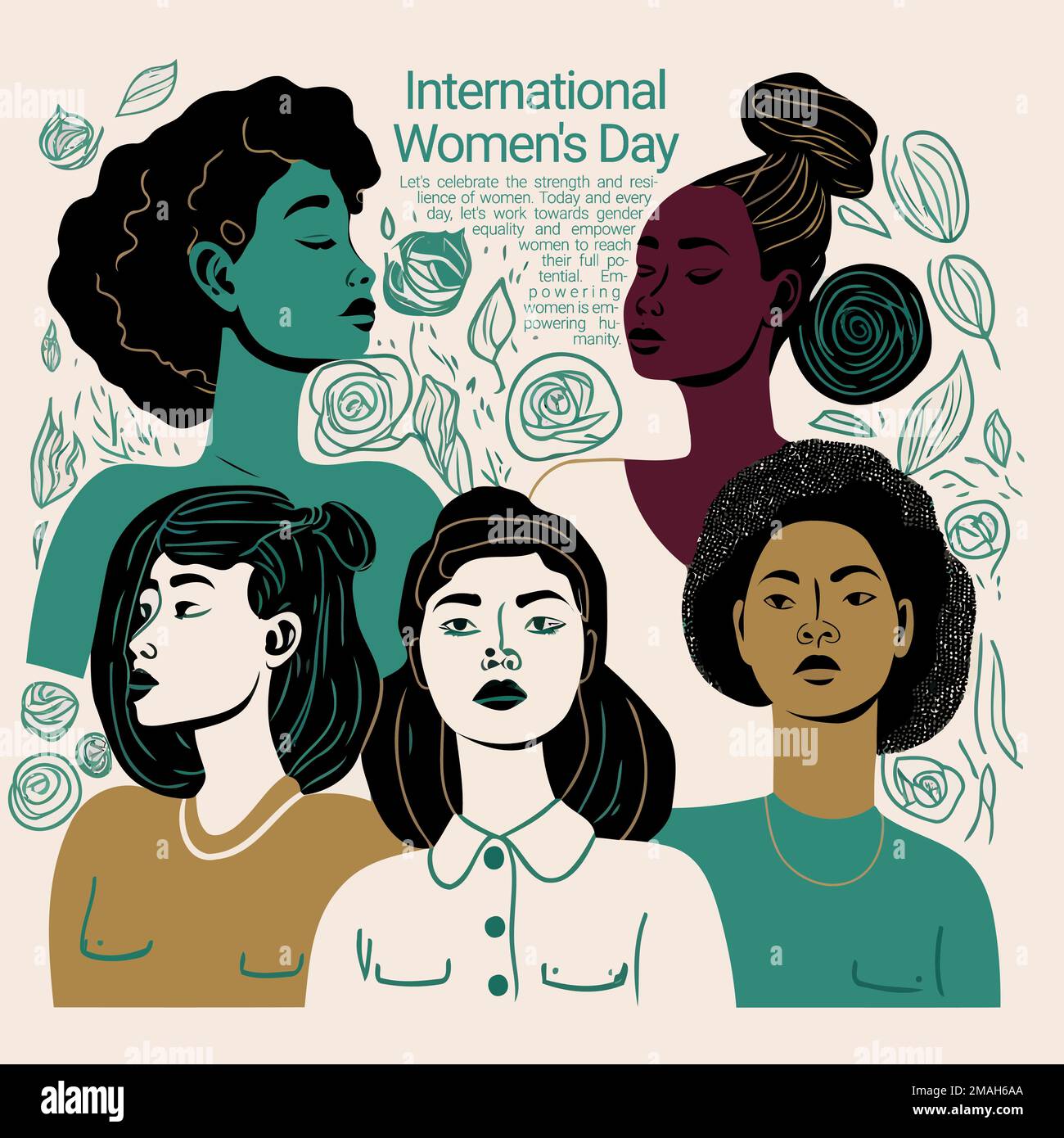 Illustration Of A Group Of Adult Women Illustrating International Womens Day With Fictional