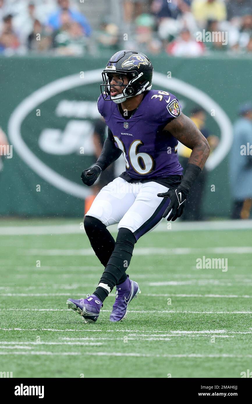 Baltimore Ravens safety Chuck Clark (36) in action against the New York ...