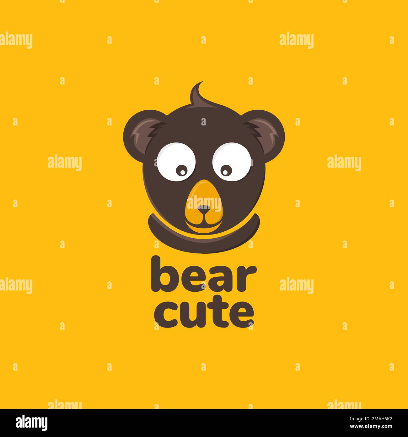 face little bear happy smile cartoon mascot logo design vector icon ...