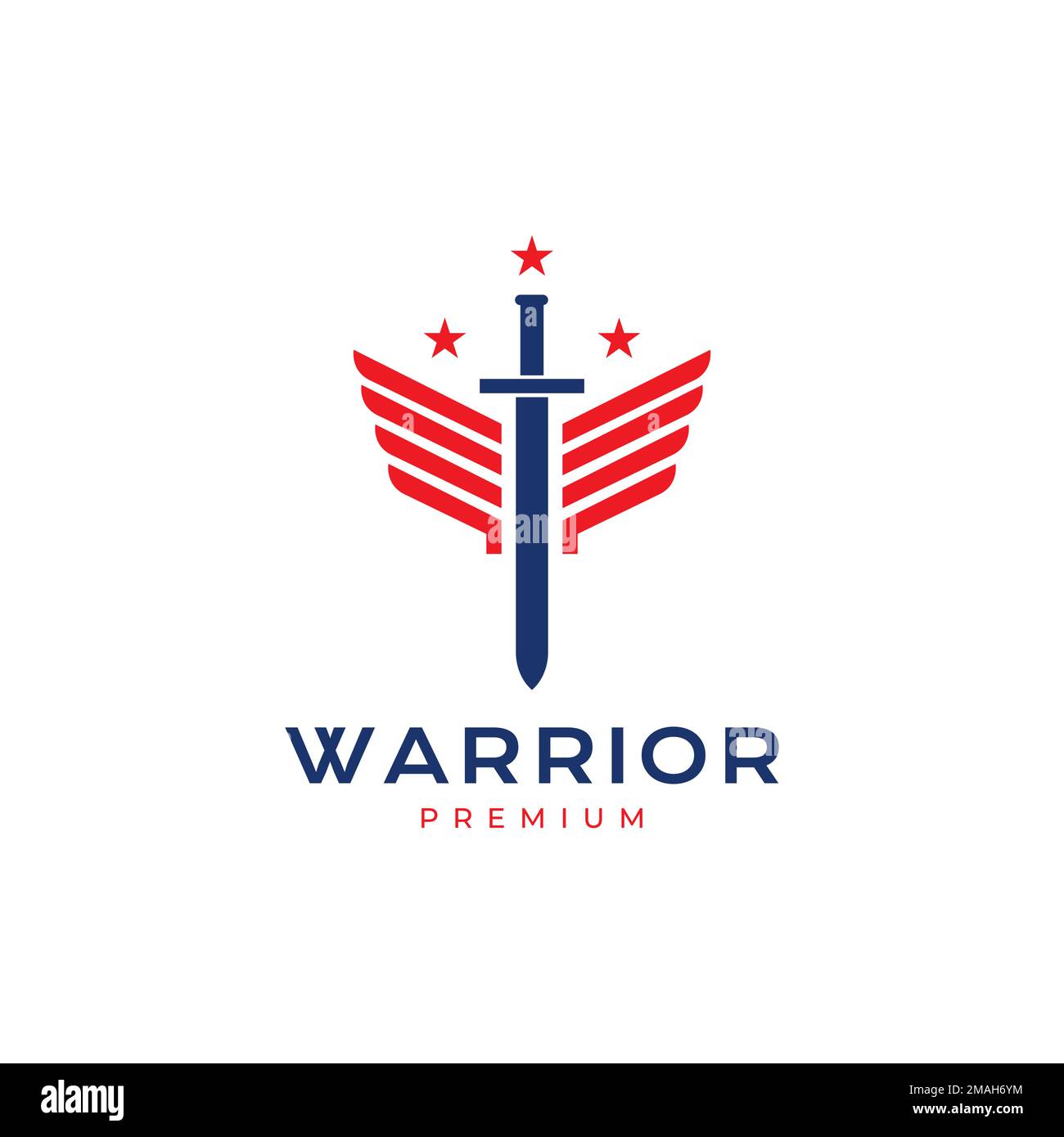 sword warrior war legend wings stars logo design vector icon ...