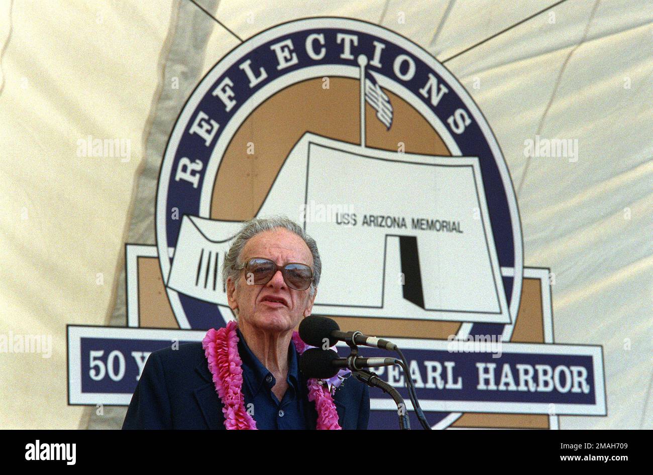 Alfred Preis, designer of the USS ARIZONA Memorial, speaks during an ...