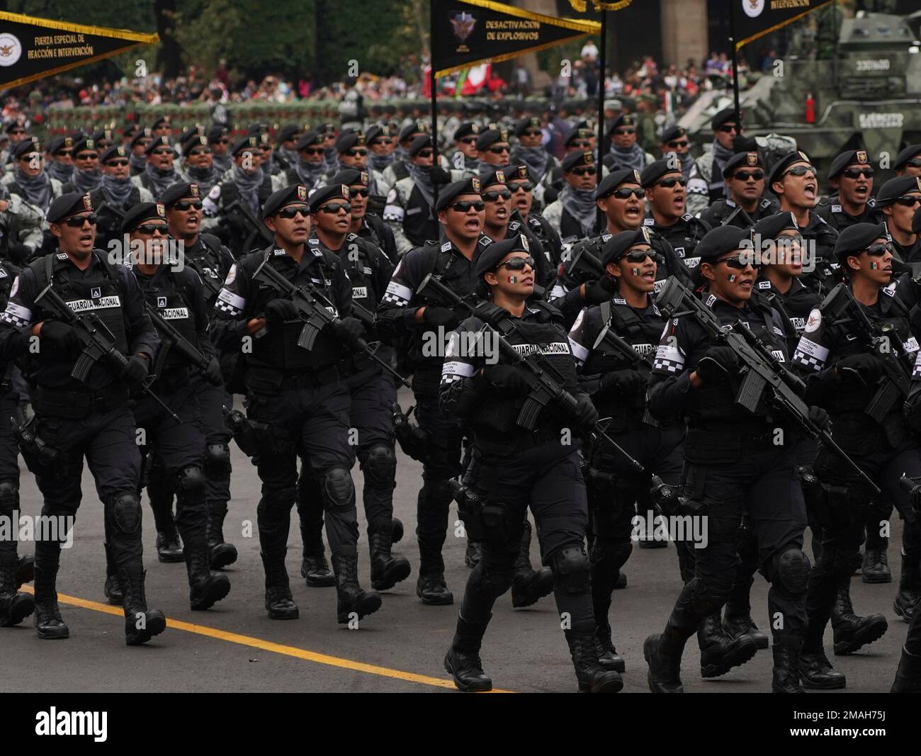 National Guards march in the anual Independence Day military parade in ...