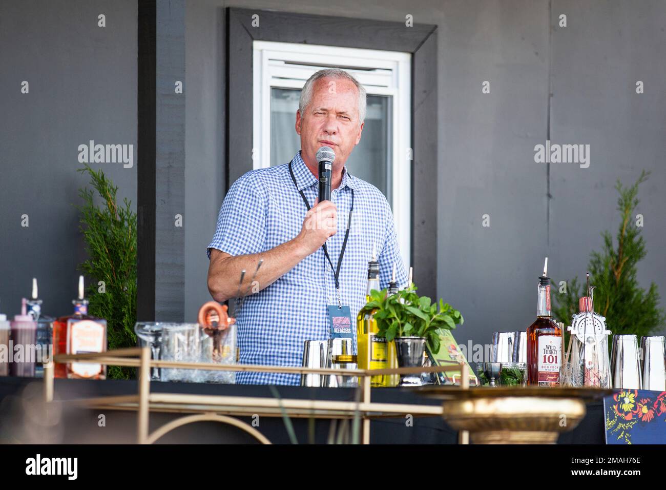 Louisville Mayor Greg Fischer is seen at Bourbon and Beyond Music ...