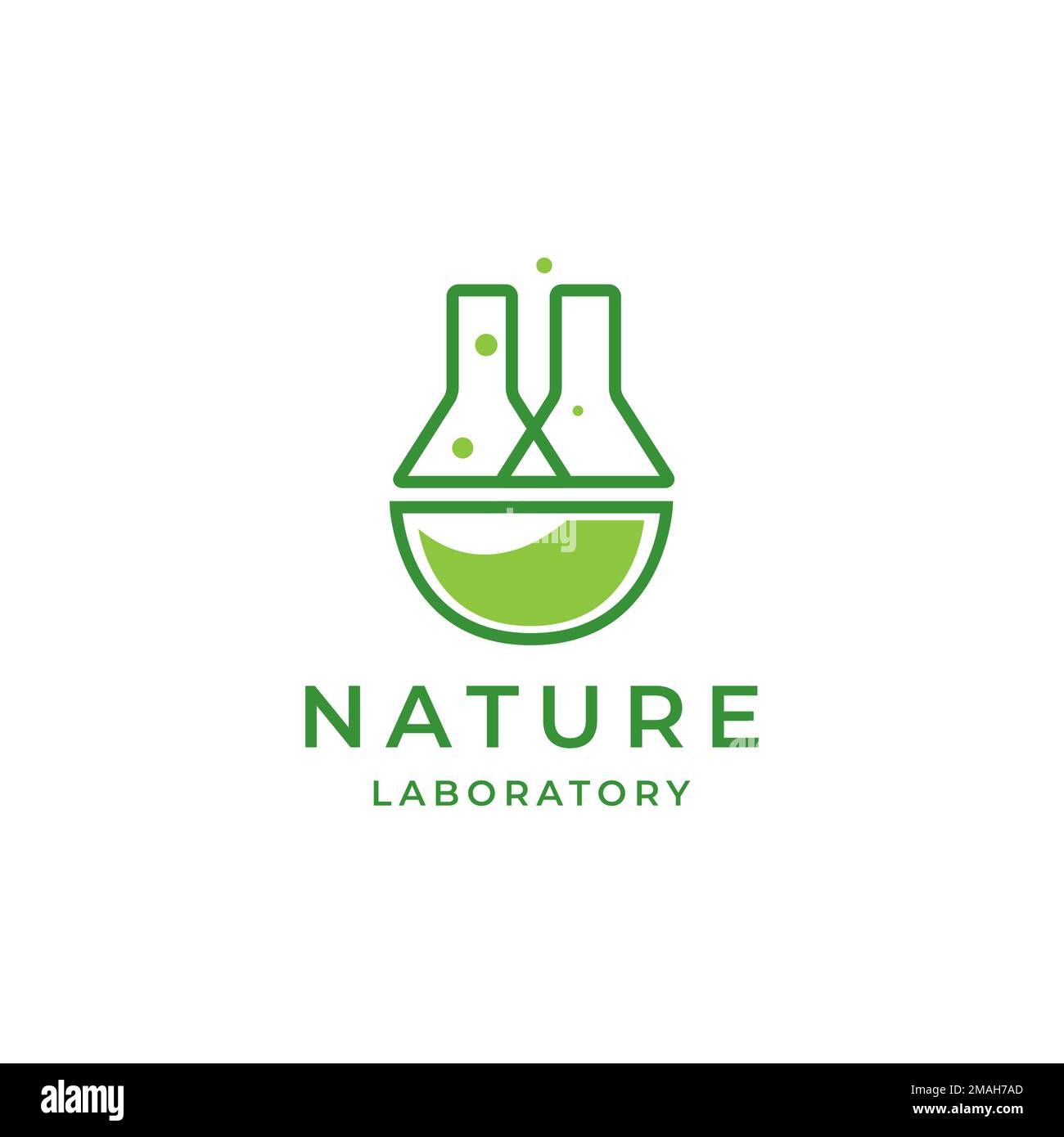 green science glass laboratory nature logo design vector icon ...