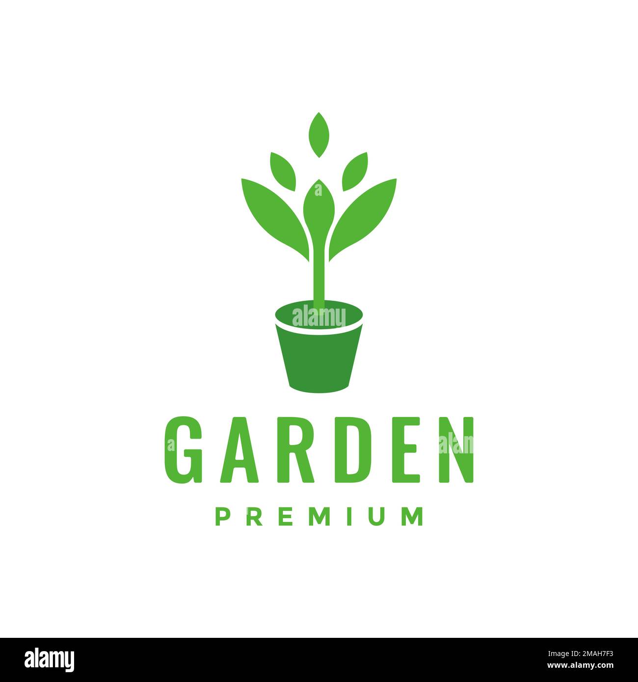 vase pots plant growth gardening flat logo design vector icon ...