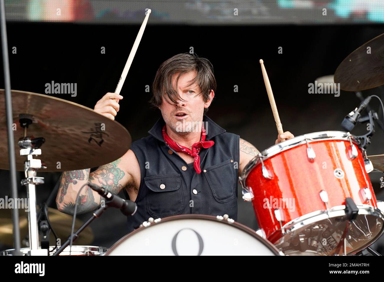 Tucker Rule, of the band L.S. Dunes, performs on day one of Riot Fest ...
