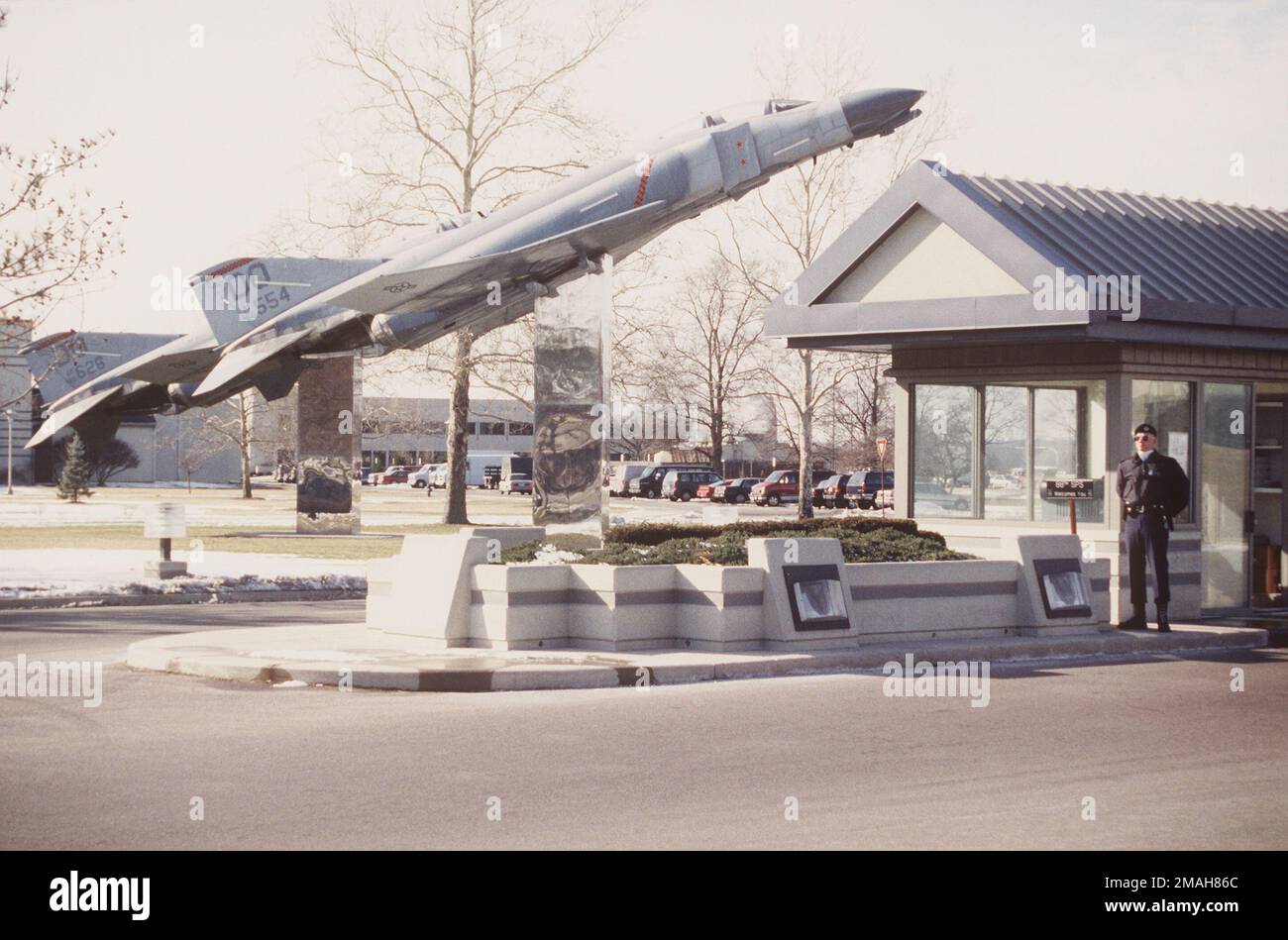A close-up view of the main gate. Base: Wright-Patterson Air Force Base ...