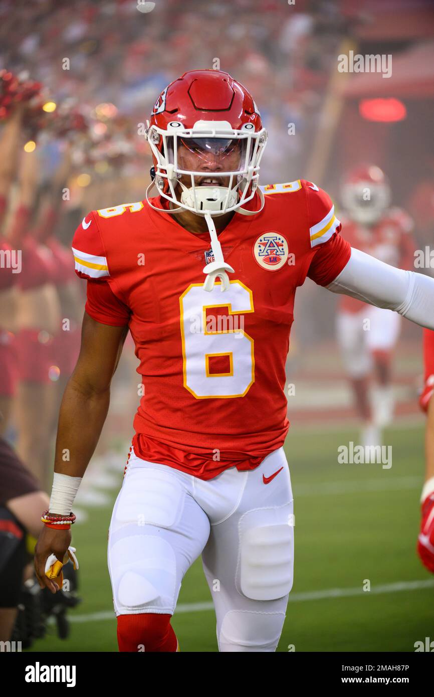 Kansas City Chiefs safety Bryan Cook during introductions before an NFL ...