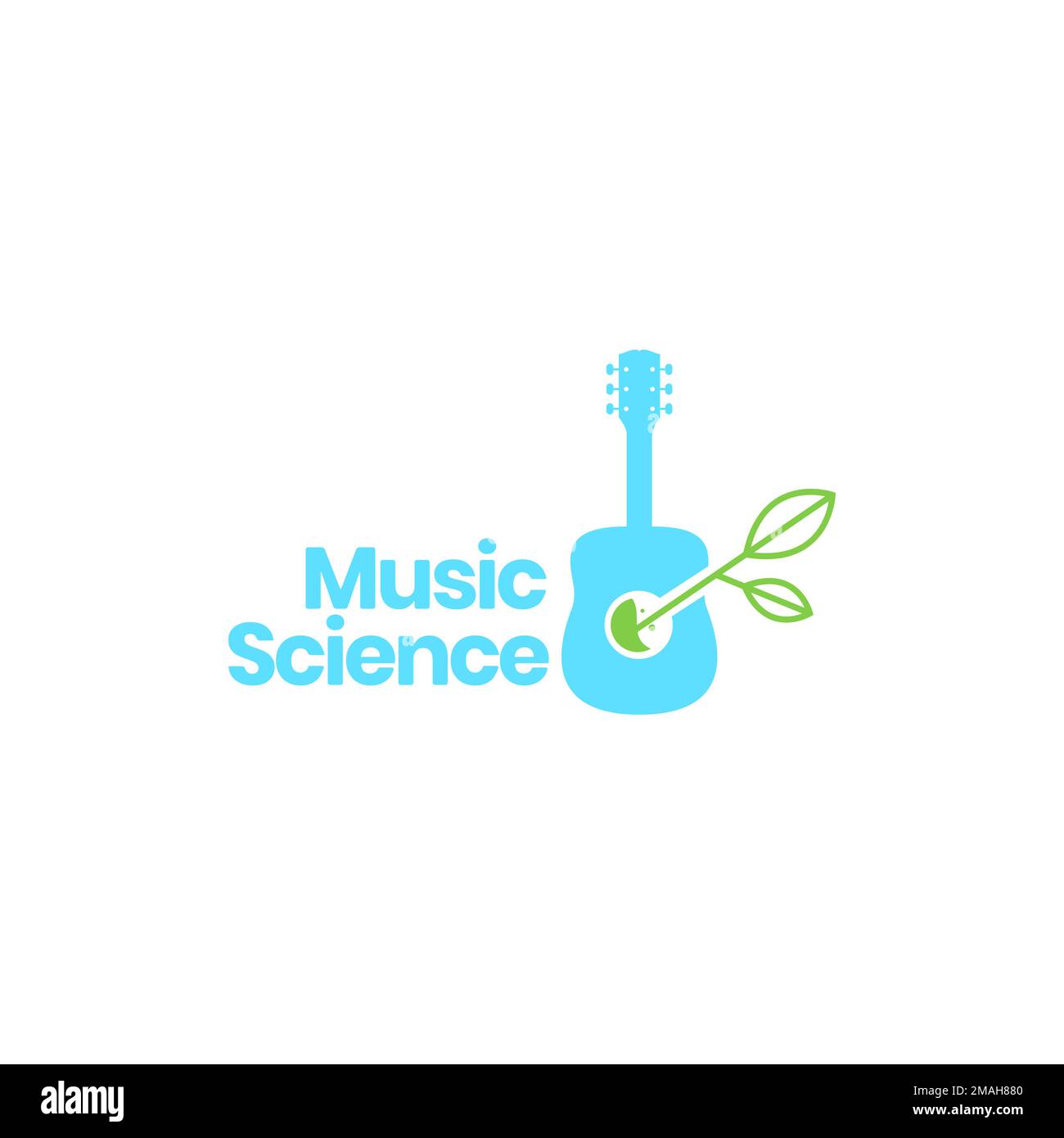 music science guitar laboratory glass leaves logo design vector icon ...