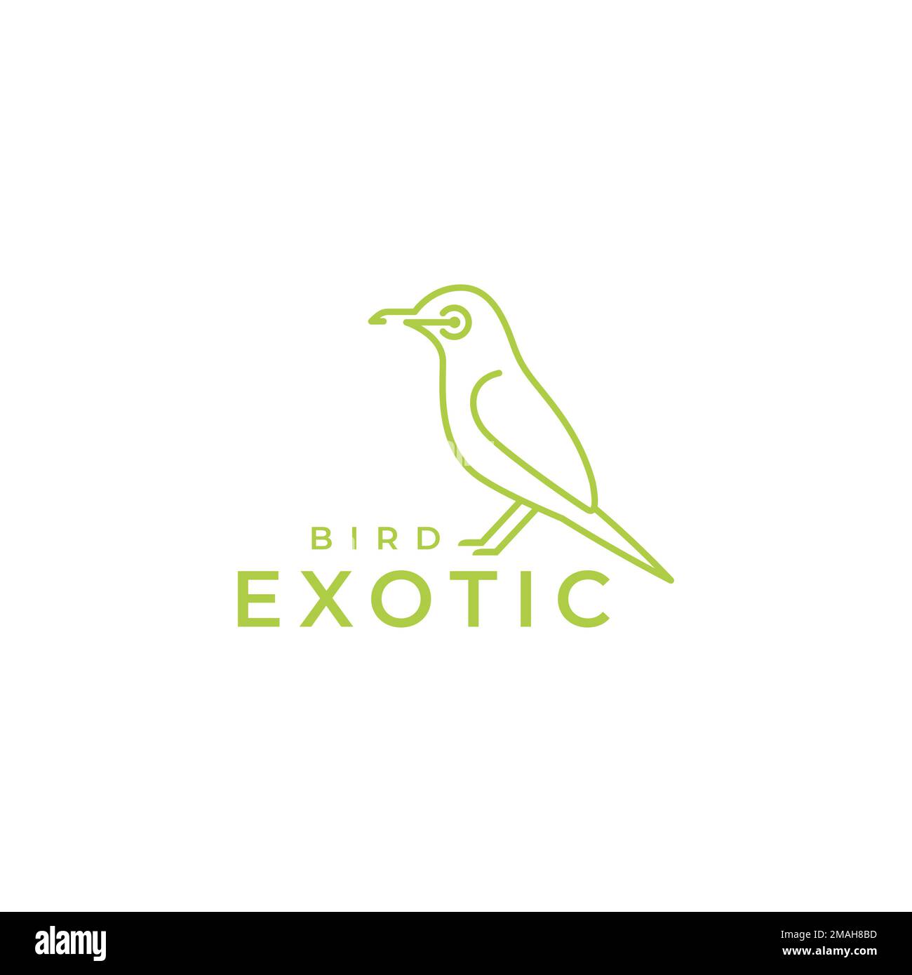 typical white eyes bird little sing on tree branch lines minimal logo design vector icon ...
