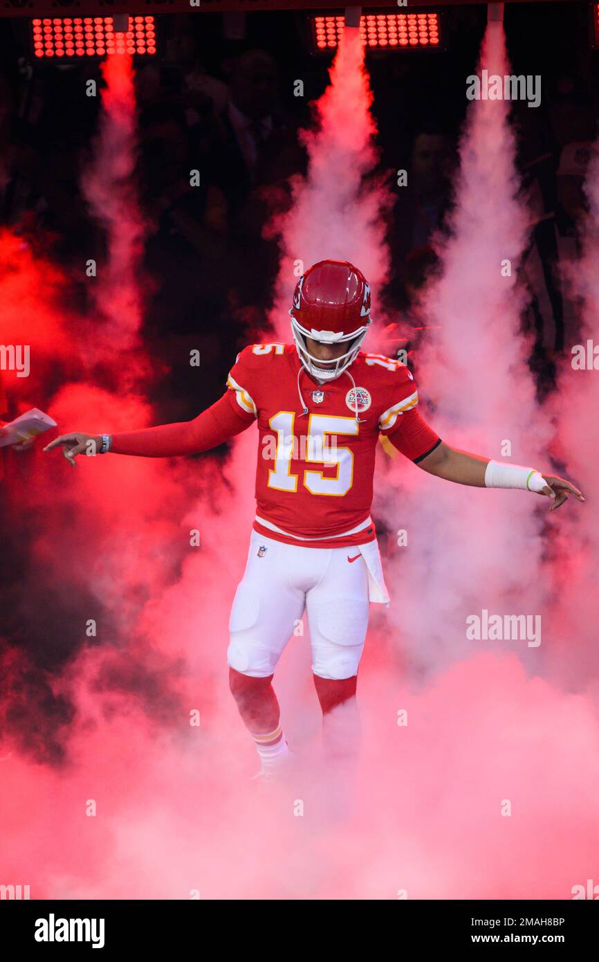 Kansas City Chiefs quarterback Patrick Mahomes during introductions ...