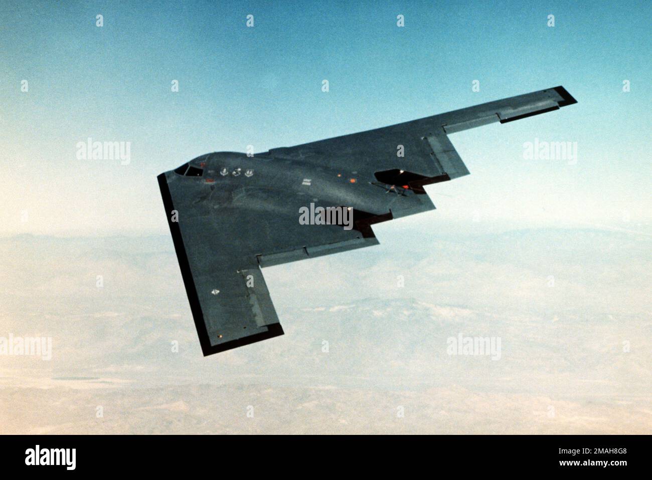 An inflight overview of the B-2 Bomber on its fifth test flight. The ...