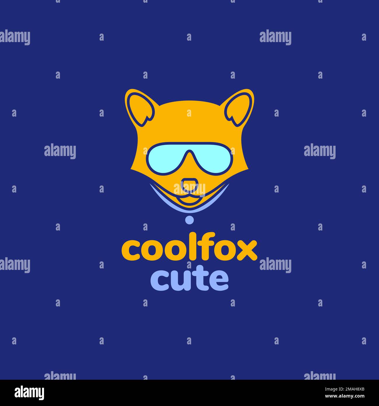 animal head fox cool sunglasses cartoon mascot logo design vector icon ...