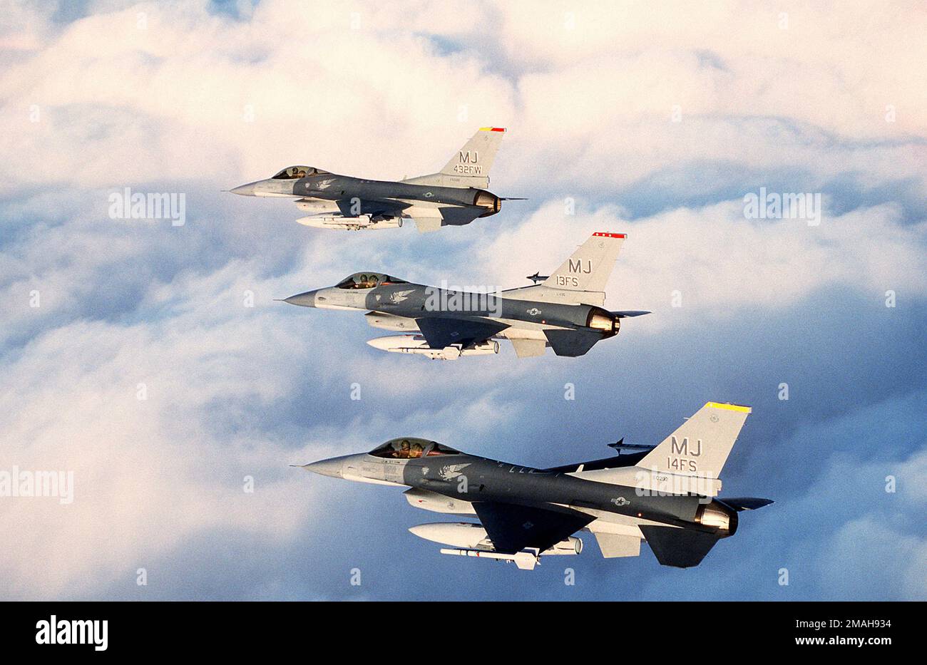 F-16C Fighting Falcon aircraft representing the 14th and 13th Fighter ...