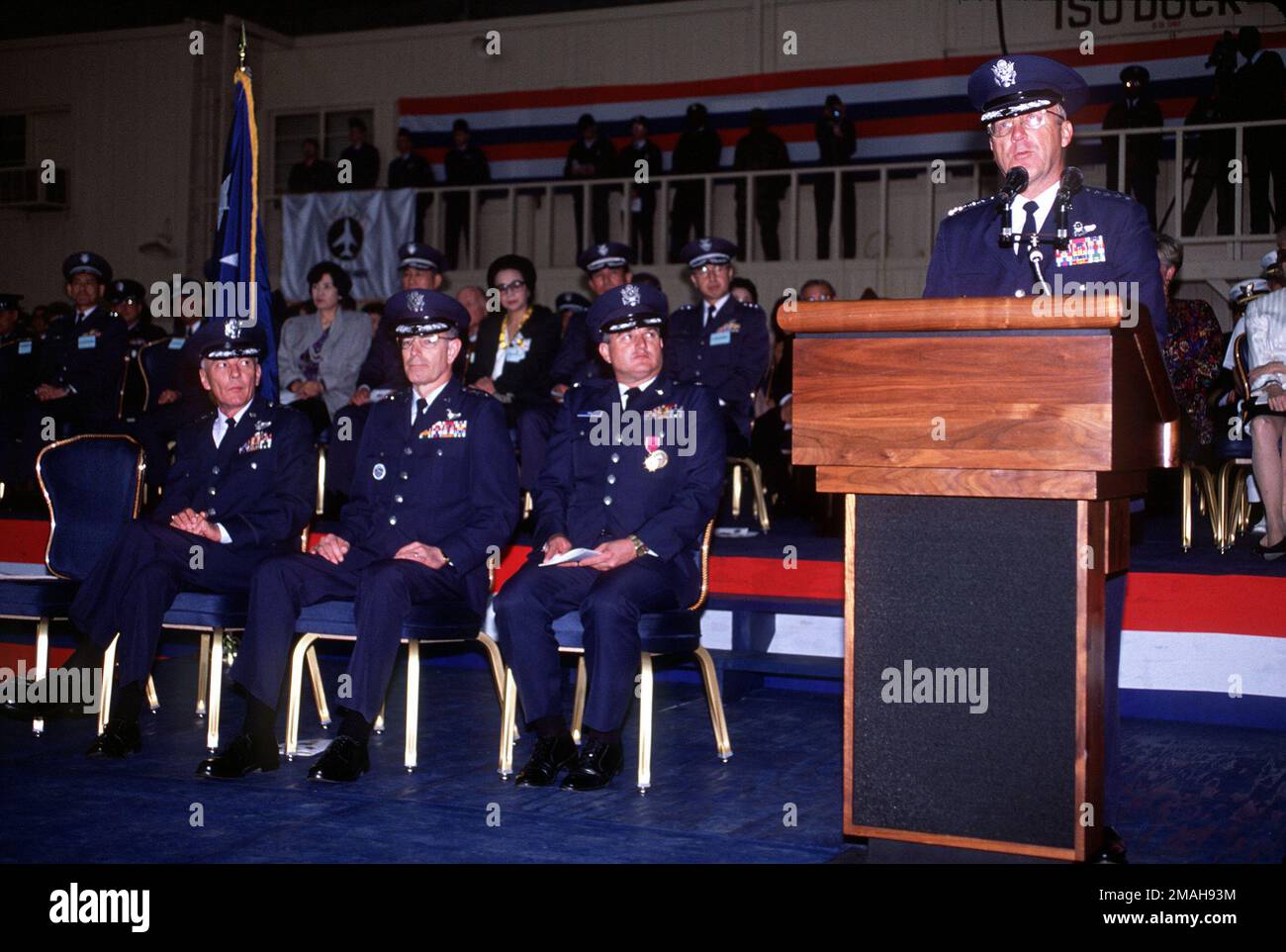GEN. Jimmie Adams, commander-in-chief, Pacific Air Forces, addresses an ...