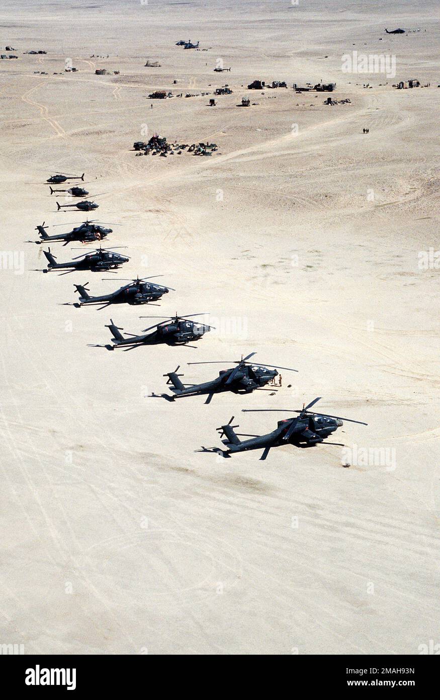 AH-64A Apache advanced attack helicopters of the 101st Airborne ...